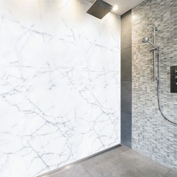 White Metro Tile Matt PVC Wall Cladding Sheet